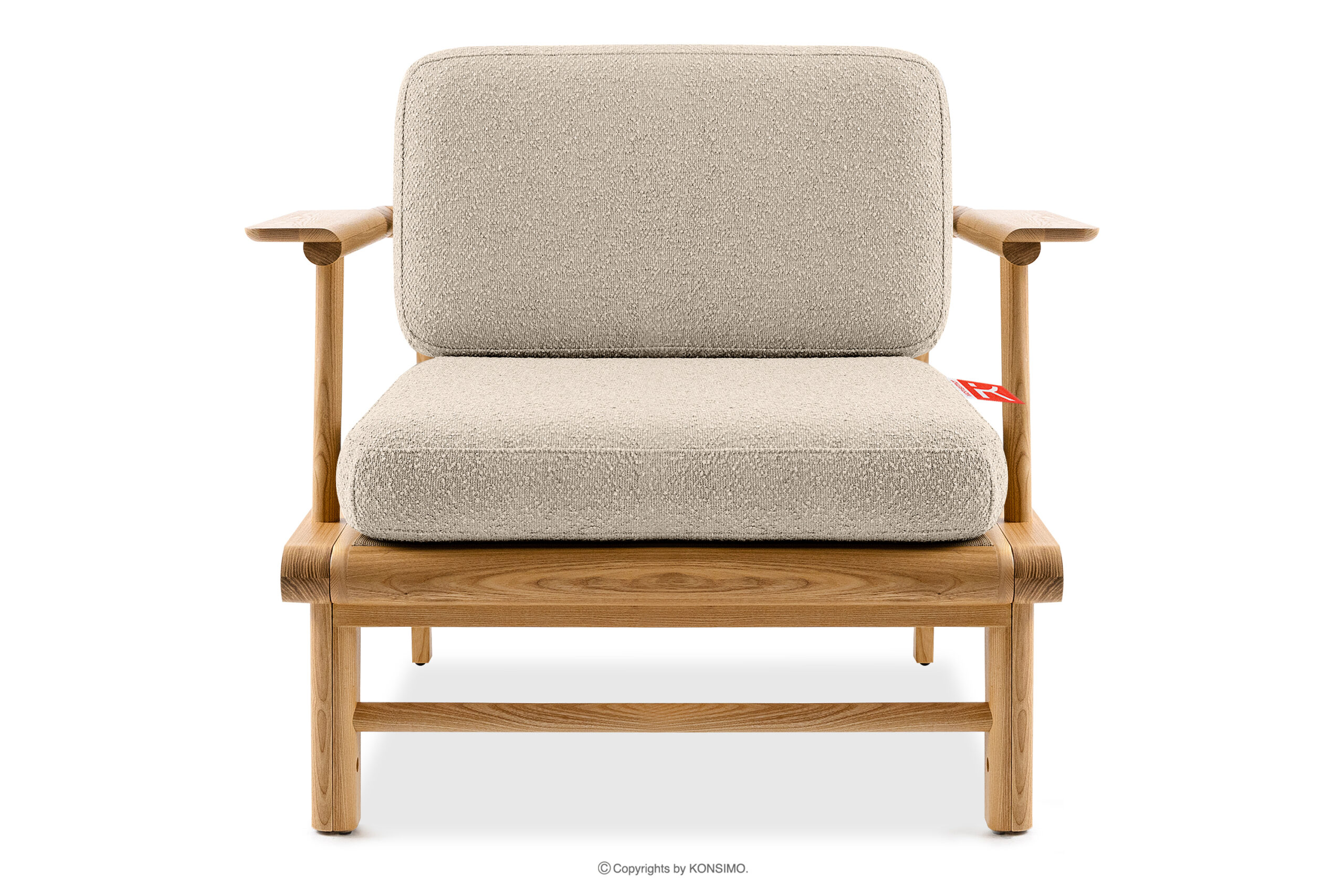 Fotel ogrodowy w stylu boho kremowy/jesion naturalny ATREDA - kolor ...